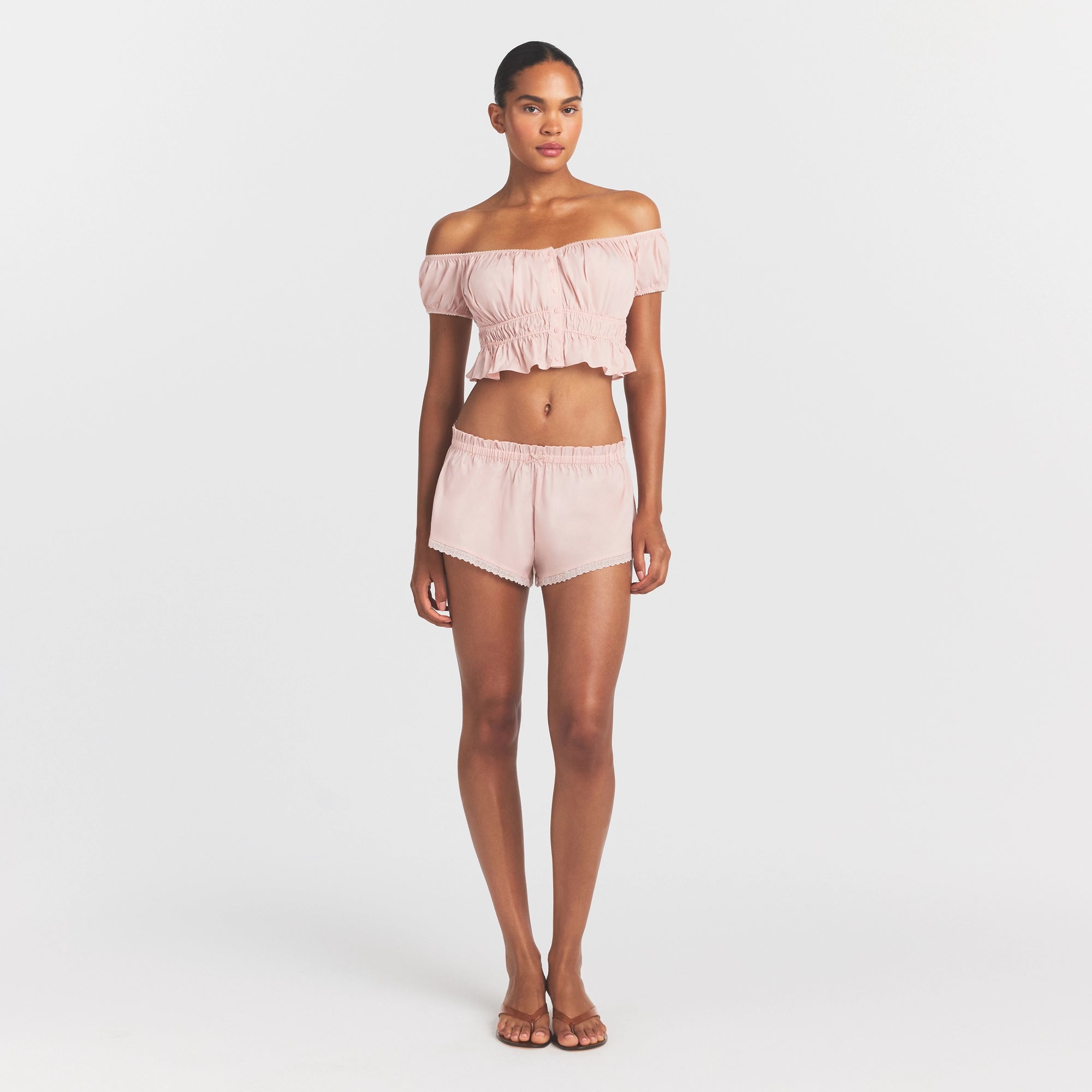 SKIMS SKIMS Off The Shoulder Poplin Top